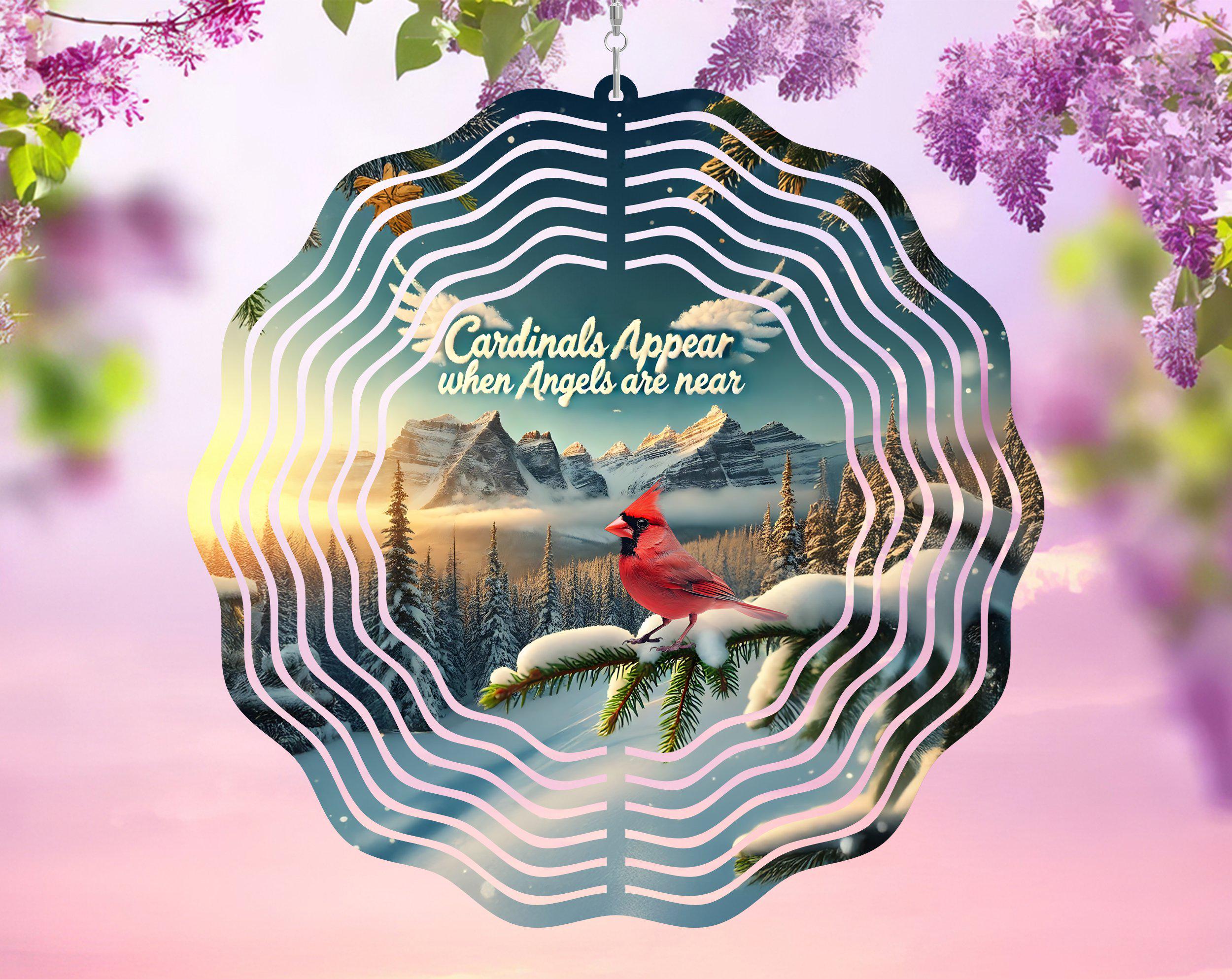 Red Cardinal Wind Spinner PNG, Cardinal Wind Spinner Sublimation Design ...