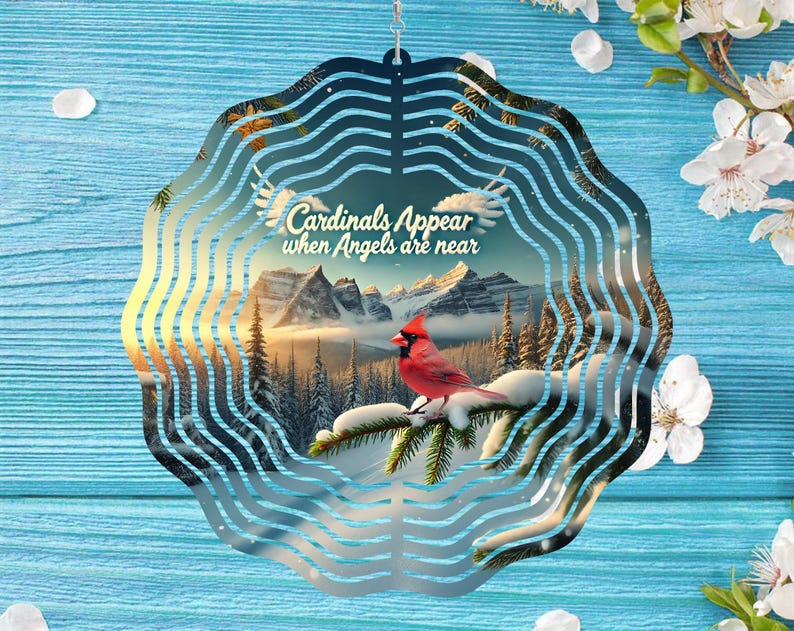 Red Cardinal Wind Spinner PNG, Cardinal Wind Spinner Sublimation Design ...