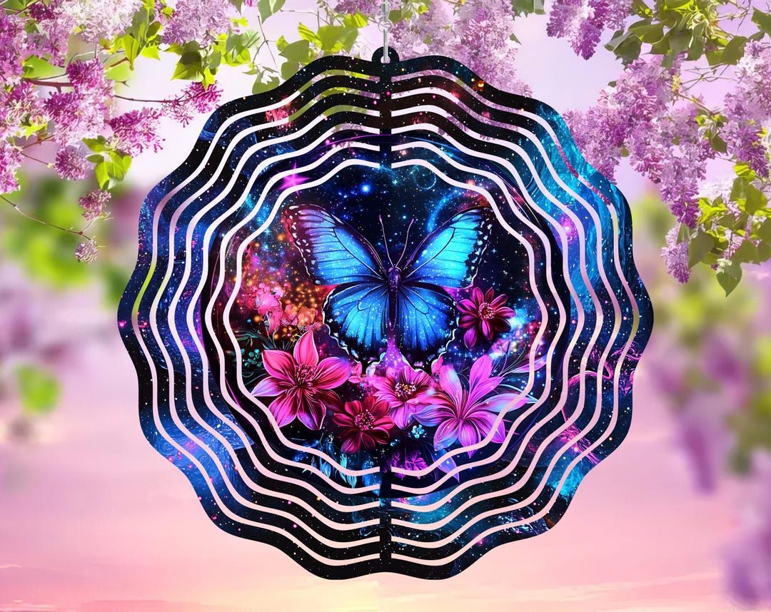 3D Neon Butterfly Wind Spinner, Butterflies Windspinners, Cosmic ...