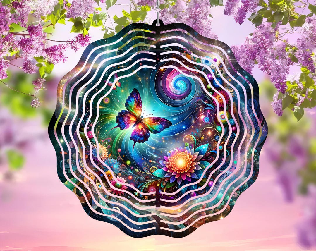 3D Neon Butterfly Wind Spinner, Butterflies Windspinners, Cosmic ...