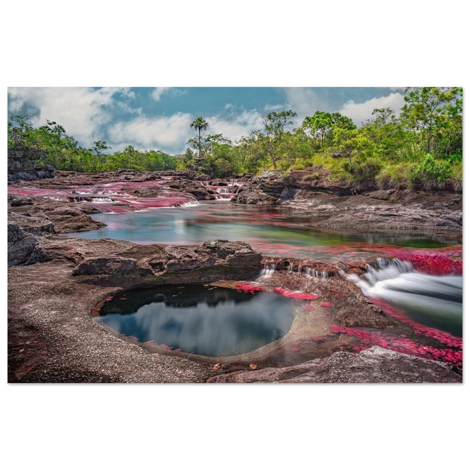 Colombia, Crystal River Red Riverbed With Clouds, Horizontal Image ...