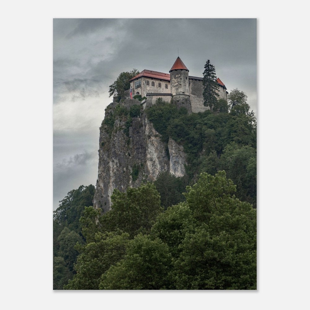 Lake Bled Slovenia, Bled Lake, Bled Castle at the Rock in a Rainy Day ...