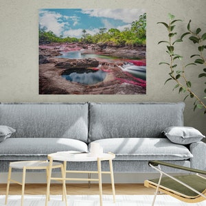 Colombia, Crystal River Red Riverbed With Clouds, Horizontal Image ...