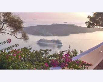 Santorini Cruise Ship Photo, a Stock Photo of Santorini Greece ...