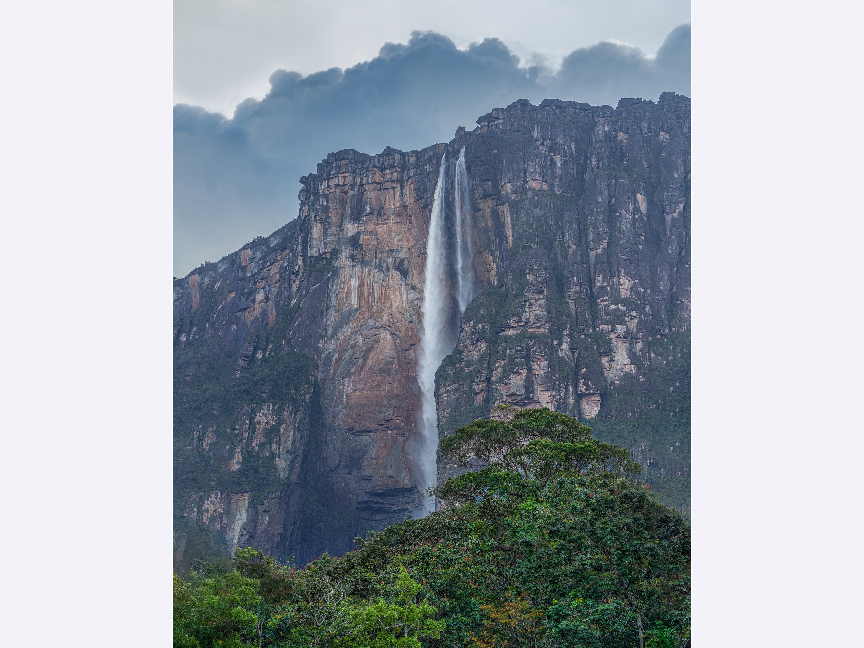 Venezuela, Angel Waterfall With a Rainy Cloud Over It, Museum-quality ...