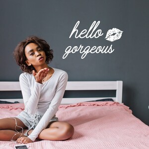 Hello Gorgeous Sign, Acrylic Hello Gorgeous, Above Bed Decor, Girly ...