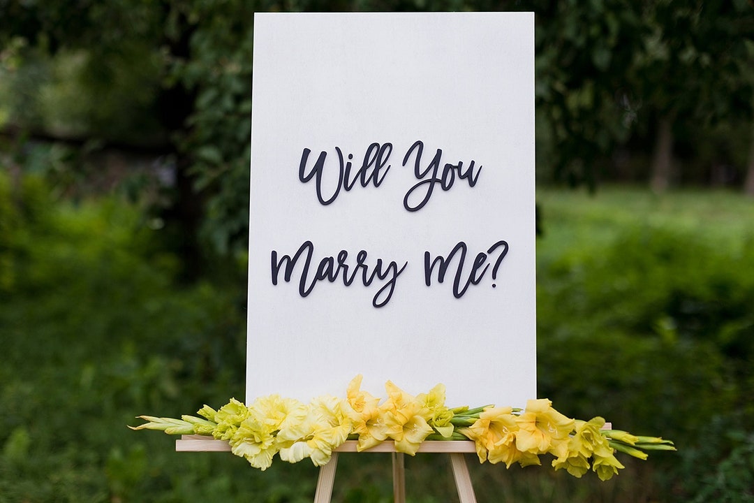 Will You Marry Me Sign: 3D Acrylic Reversible Proposal Decor - Etsy