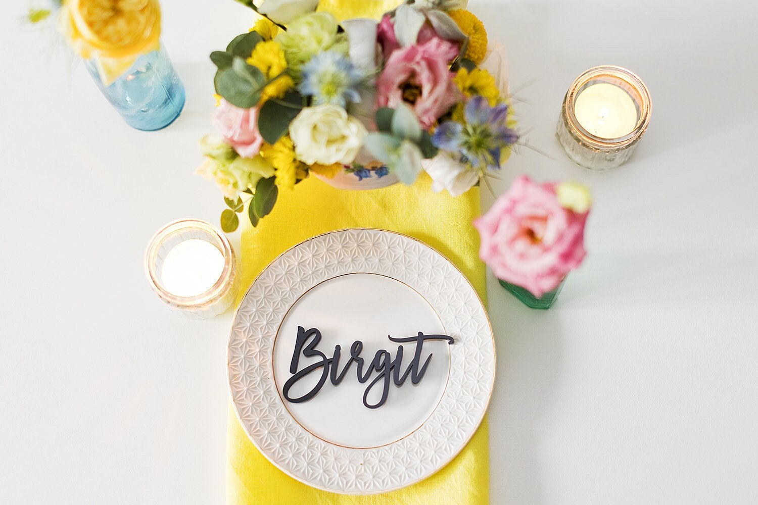 Wedding Acrylic Name Plate - Personalized Table Sign, Elegant Wedding ...