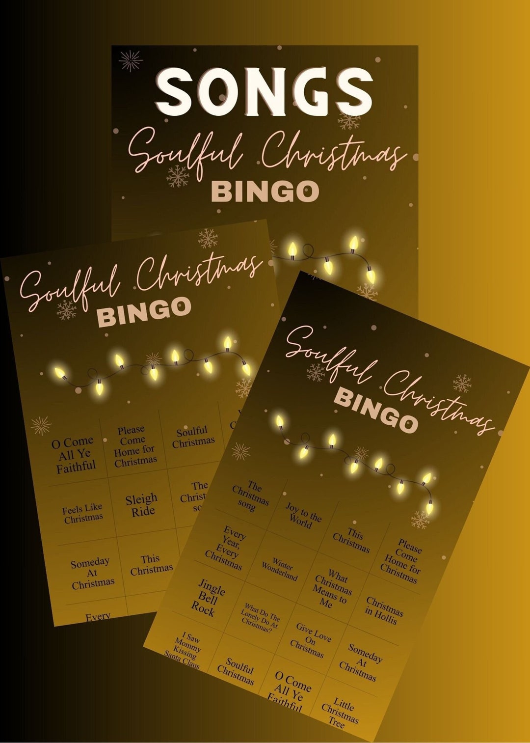 Soulful Christmas Song Bingo, 30 Christmas Bingo Cards - Soulful ...