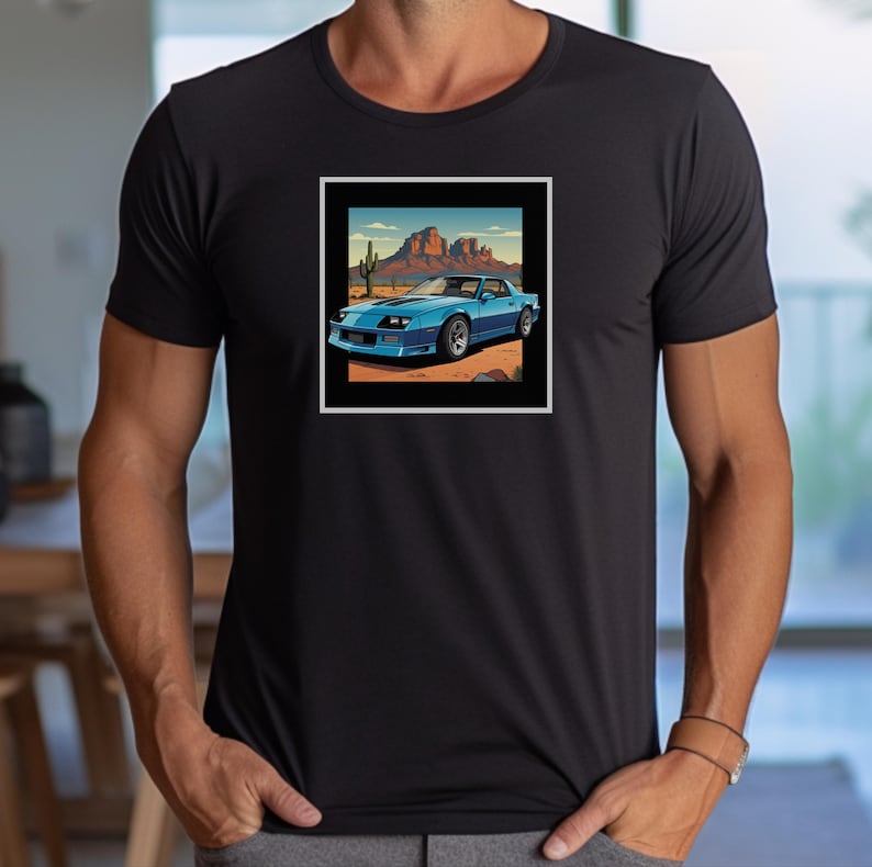 80s Camaro Muscle Car Tshirt - 3rd Gen Z-28 LT RS IROC-Z Tee - Desert ...