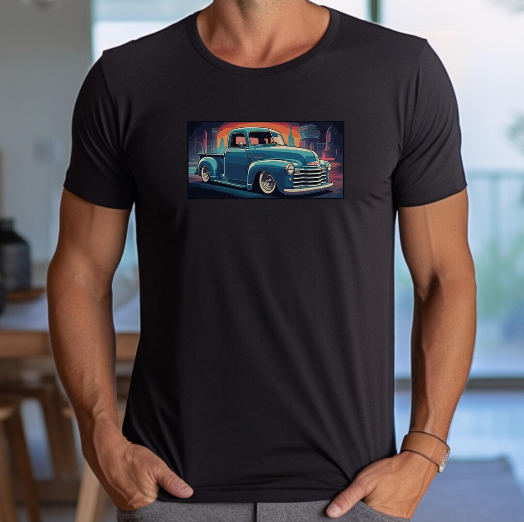 1950s Chevrolet Pickup T-shirt - Old Chevy Truck Future City Graphic ...