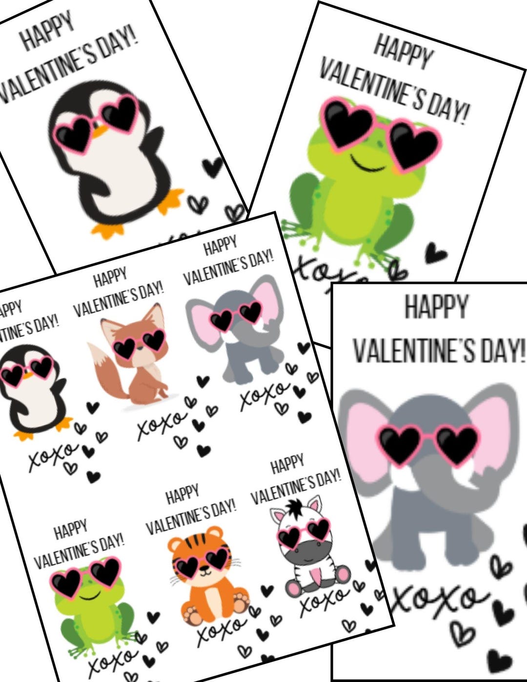 Printable Animal Valentine's Day Cards! - Etsy