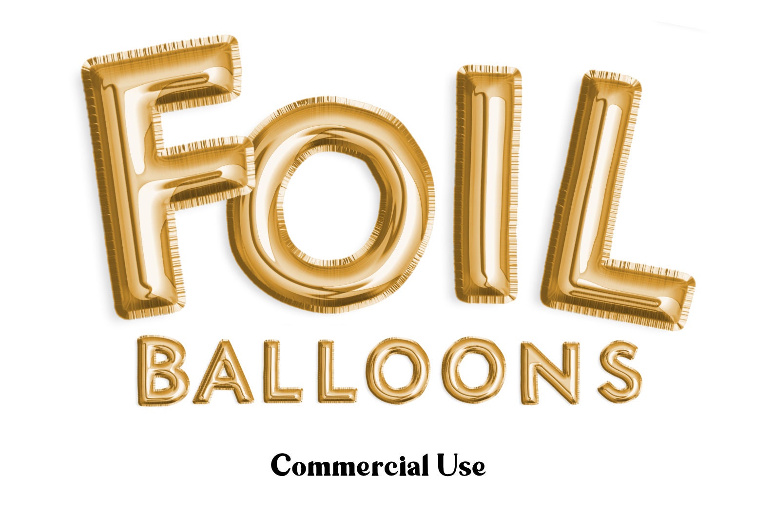 Gold Foil Balloon Clipart Png Lettering - 1-9 Numbers - Commercial Use ...