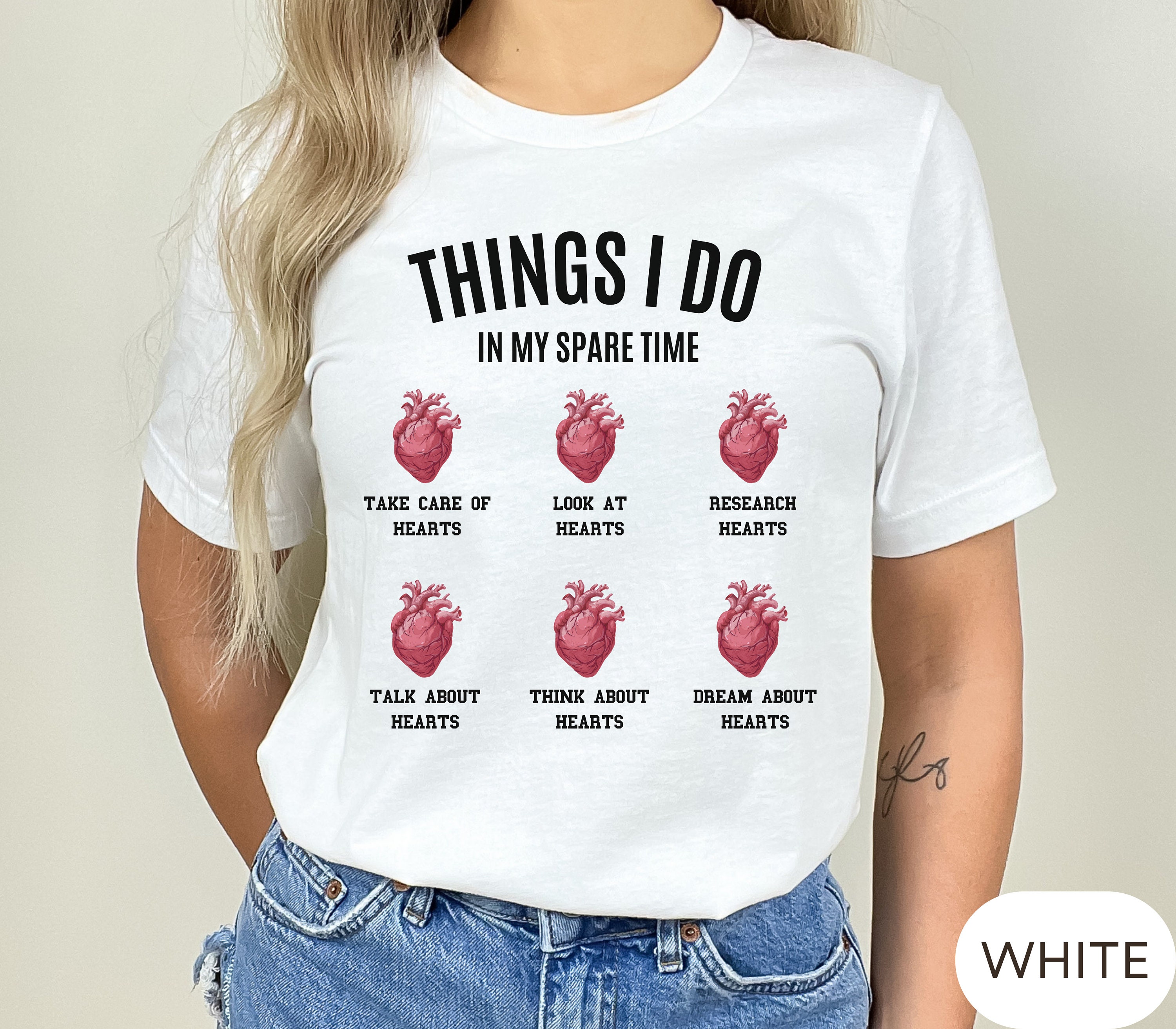 Anatomical Heart Shirt, Whimsical Heart T-shirt, T Shirt for Cardiology ...