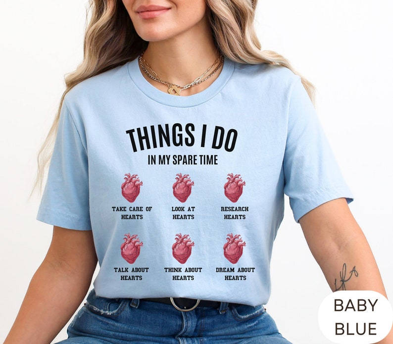 Anatomical Heart Shirt, Whimsical Heart T-shirt, T Shirt for Cardiology ...