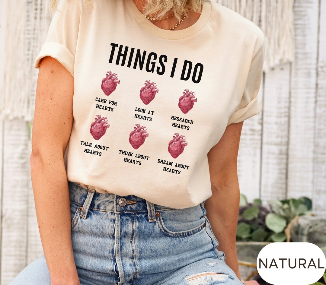 Anatomical Heart Shirt, Whimsical Heart T-shirt, T Shirt for Cardiology ...