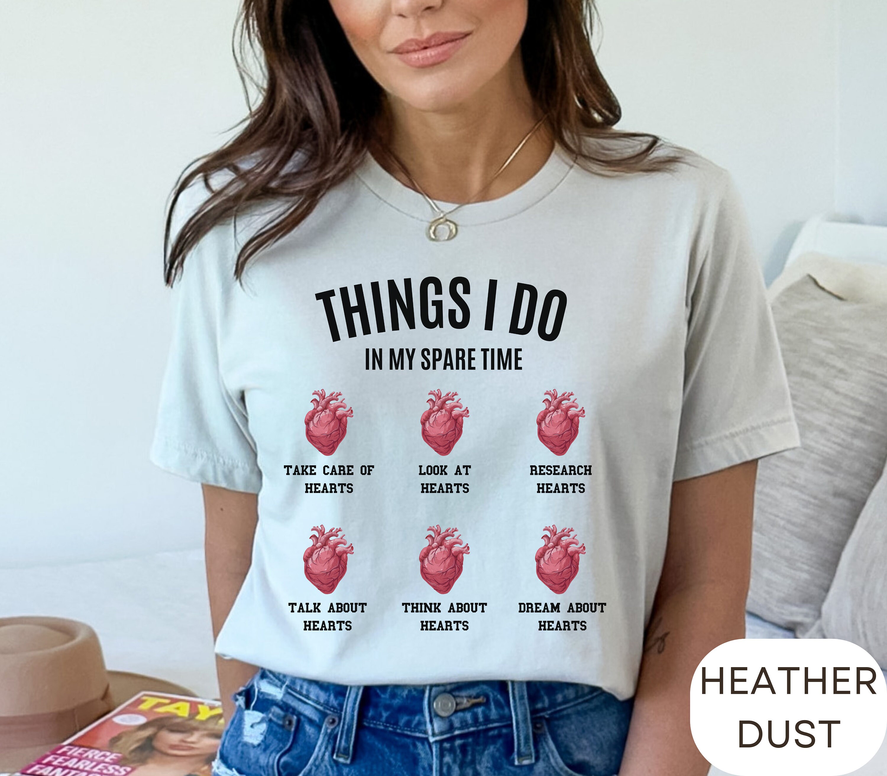 Anatomical Heart Shirt, Whimsical Heart T-shirt, T Shirt for Cardiology ...