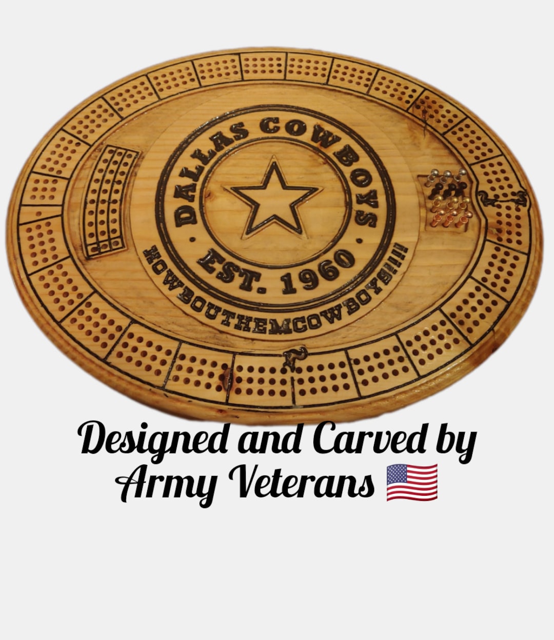 Custom Made Dallas Cowboys Cribbage Board - Etsy