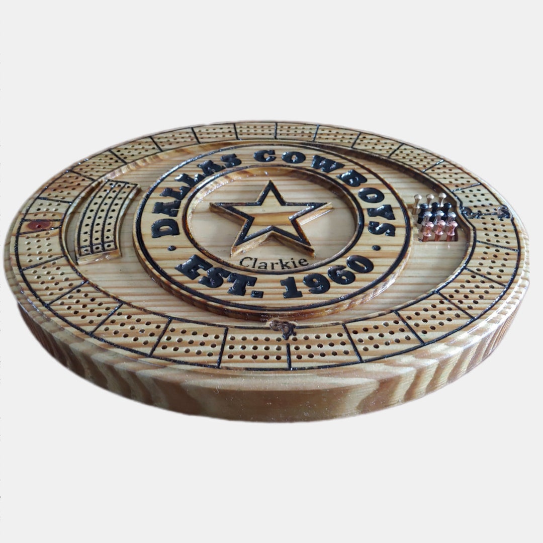 Carved Dallas Cowboys Wooden Cribbage Board - Etsy