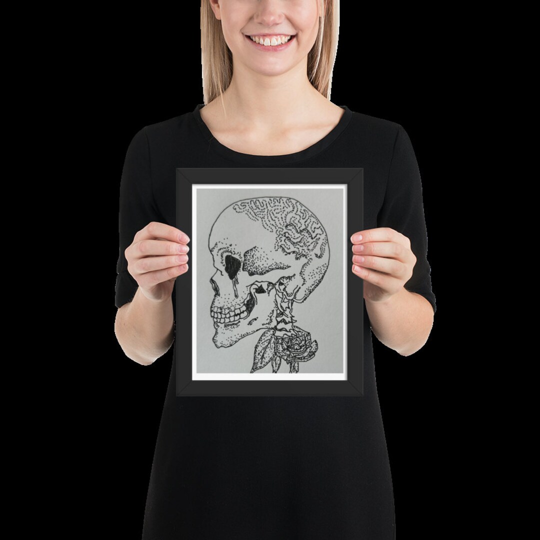 Pointillism Wall Art Decoration : Beautiful Mind of a Skeleton - Etsy