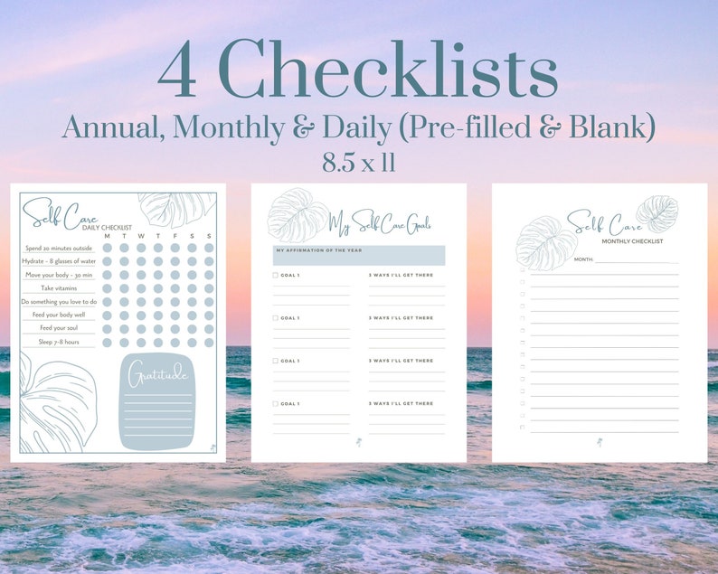 Self Care Checklist Digital Printable US Letterhead Daily Self Care ...