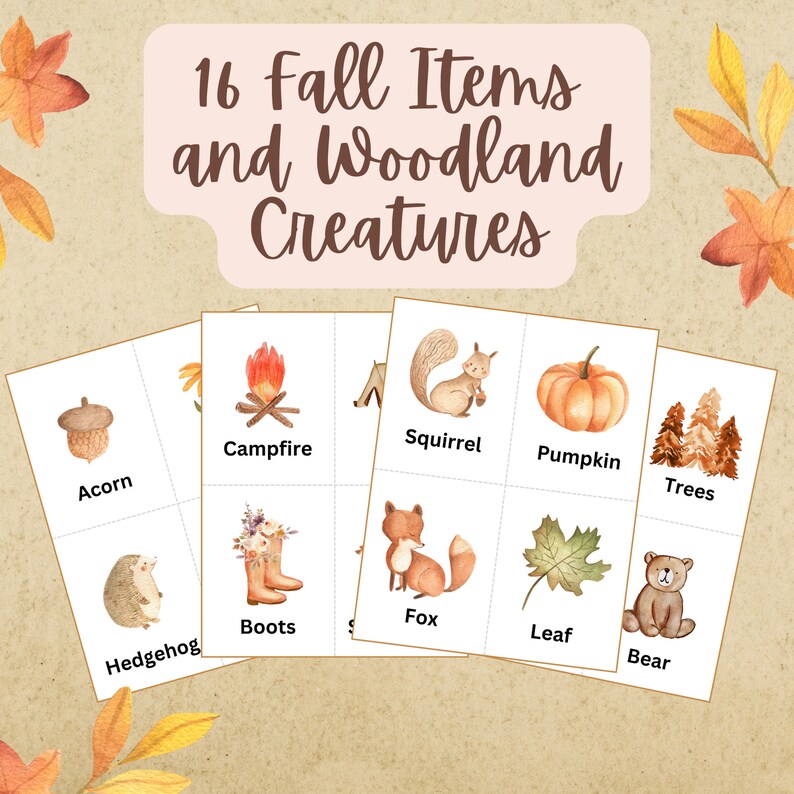 Printable Fall Flashcards | Cozy Season Learning Activity | Pumpkins ...