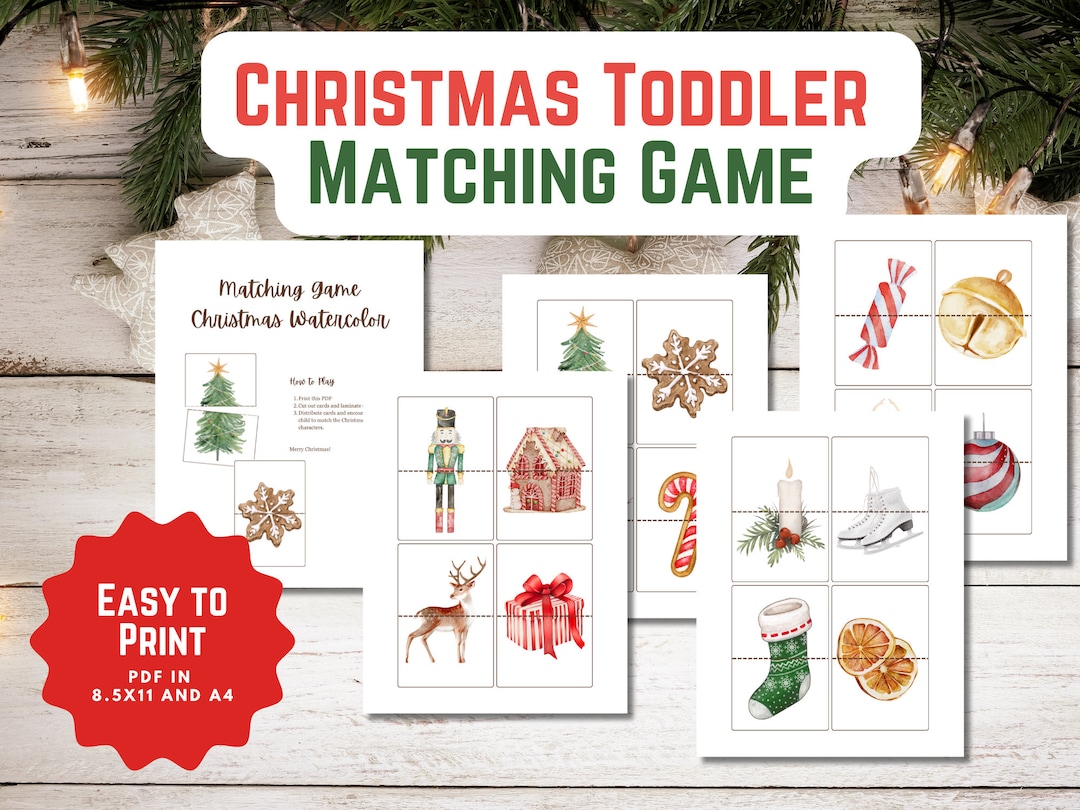 Christmas Matching Toddler Activity, Montessori, Homeschool Resource ...