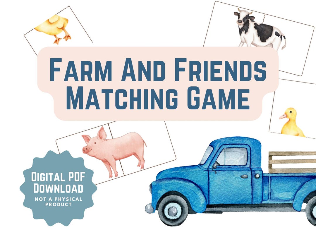 Farm and Friends Matching Toddler Activity, Montessori, Homeschool ...