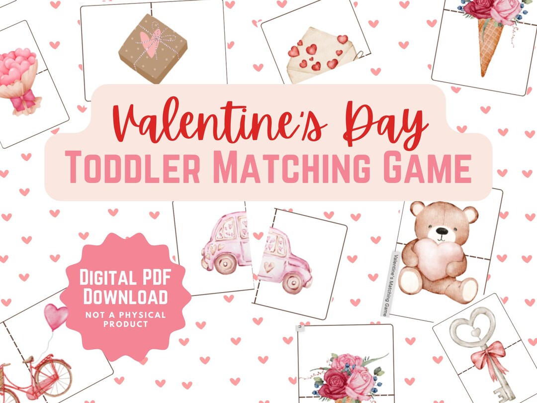 Valentine's Day Matching Toddler Activity, Montessori, Homeschool ...