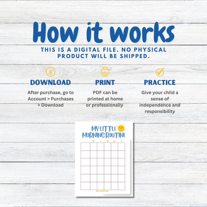 Simple Children's Morning Routine Checklist Printable - Make School ...