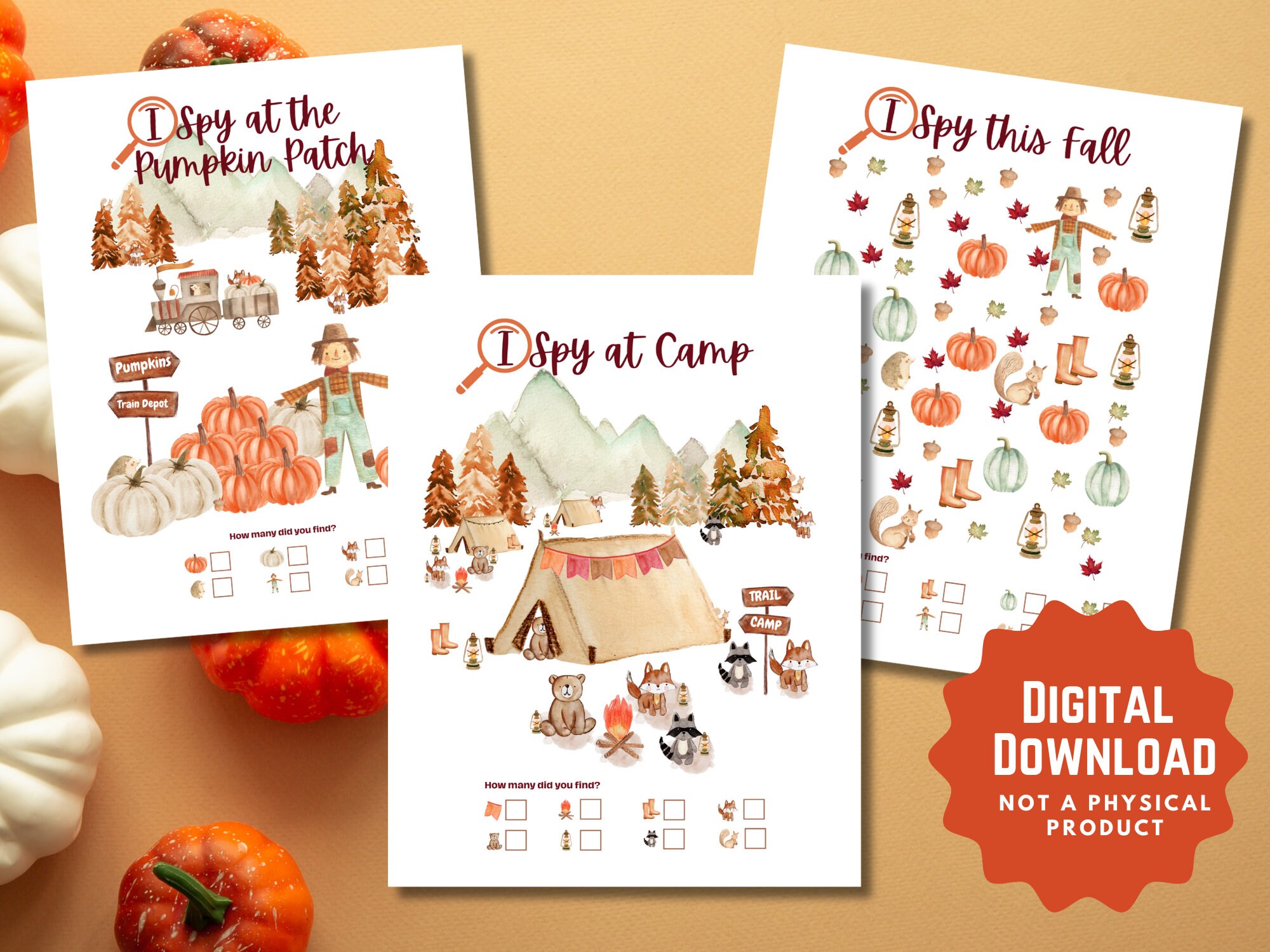 I Spy Activity Printable for Children, Fall Toddler Activity, Prek ...