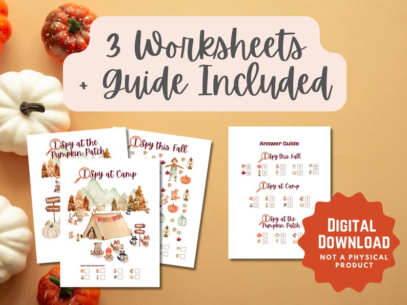 I Spy Activity Printable for Children, Fall Toddler Activity, Prek ...