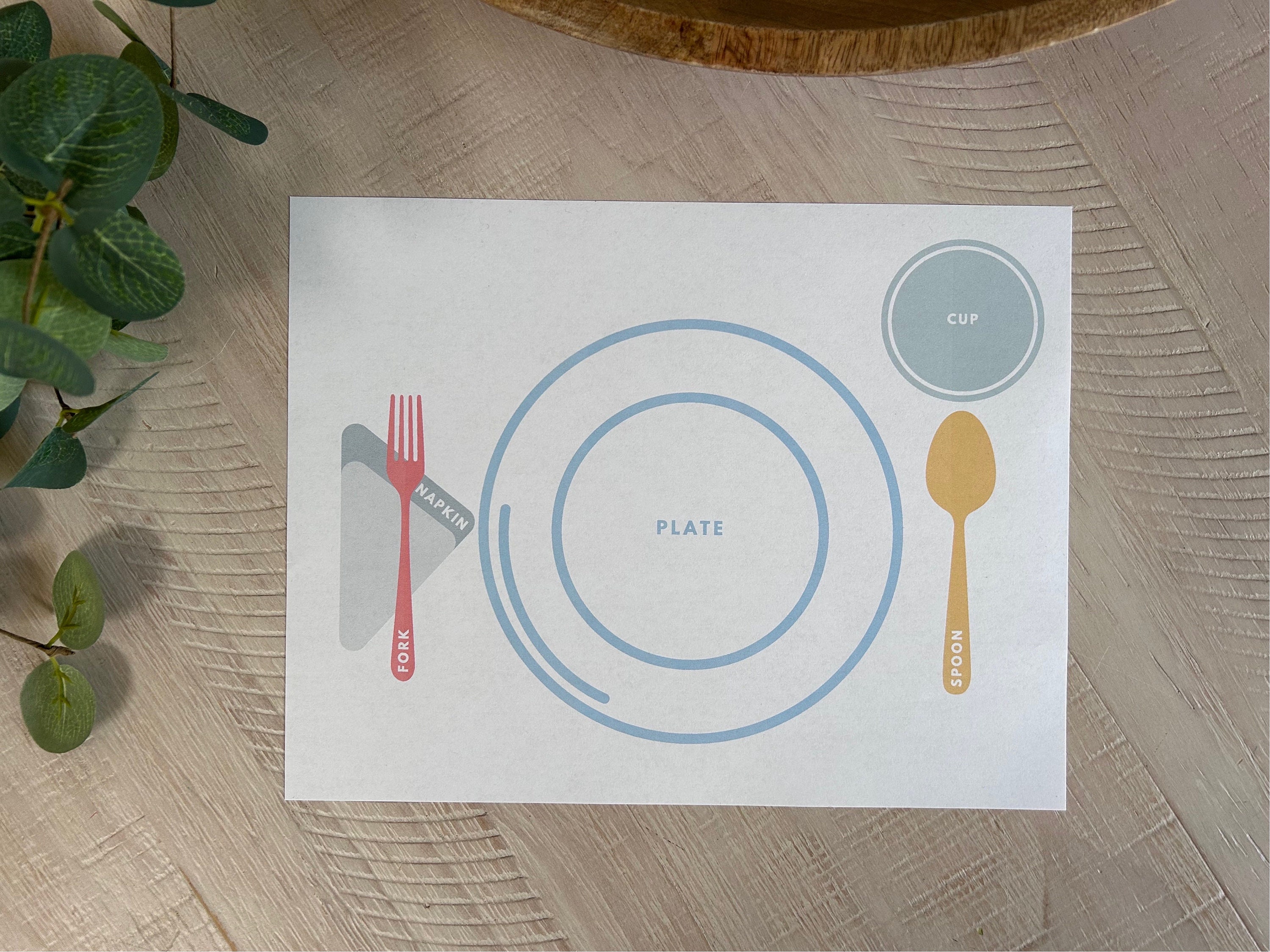 Montessori Inspired Children's Table Setting Placemat Digital PDF ...