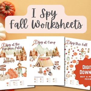 FALL Children's Activity Printable Bundle | Flashcards | Matching Game ...