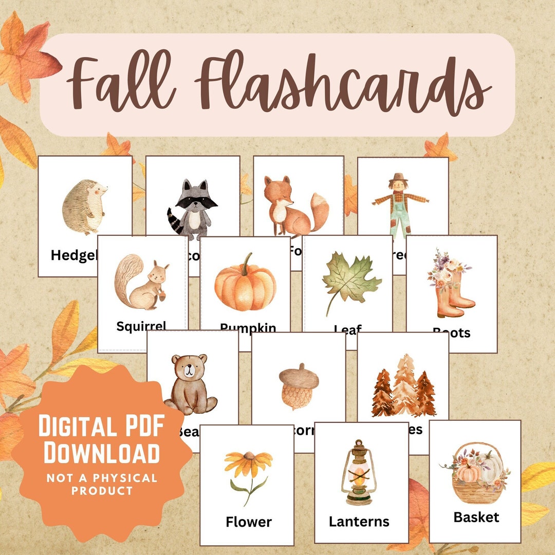 Printable Fall Flashcards | Cozy Season Learning Activity | Pumpkins ...