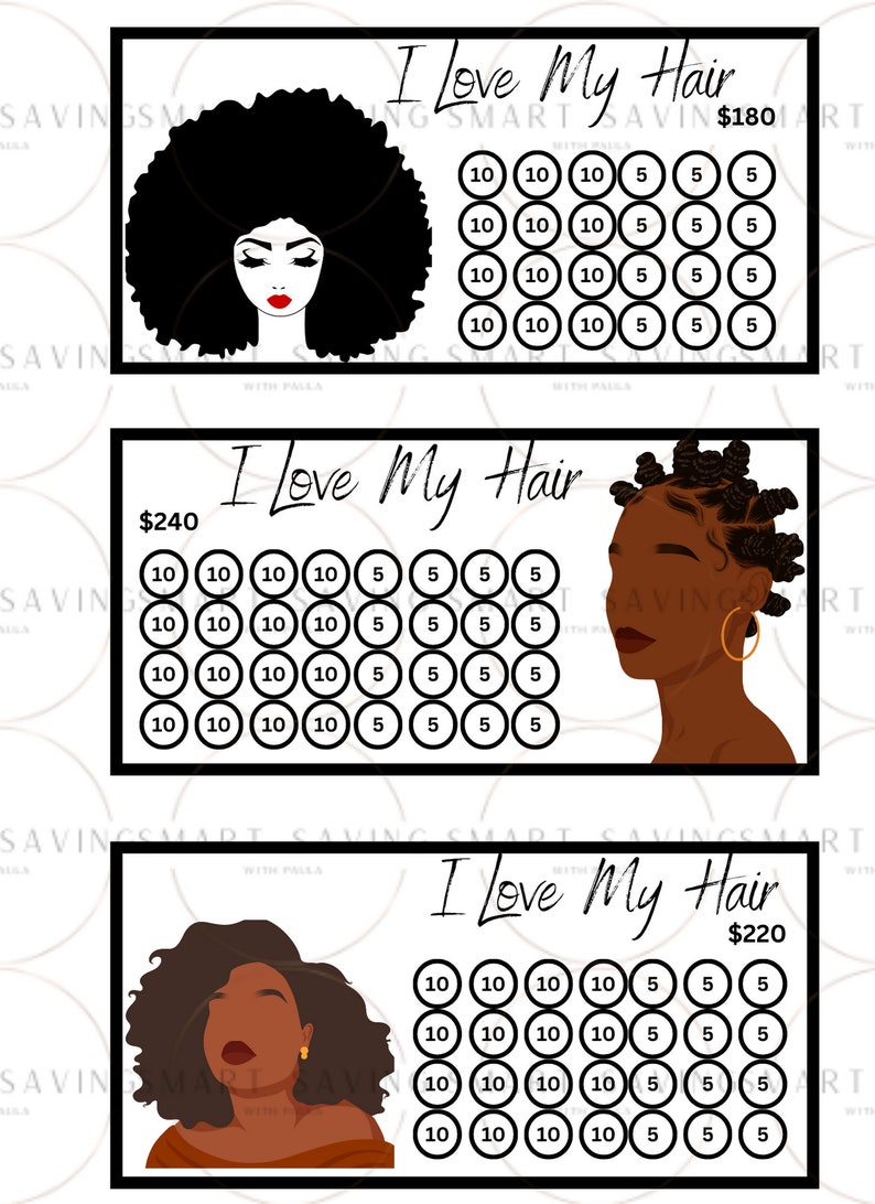 I Love My Hair Mini Savings Challenges - Etsy