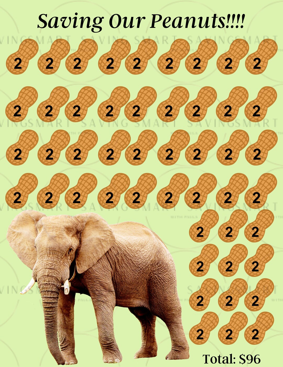 Saving Our Peanuts Savings Challenge - Etsy