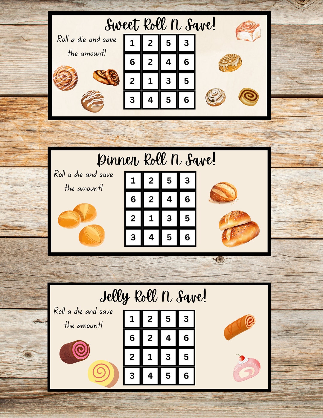 Tasty Roll N Save Mini Savings Challenges || Low Amount Savings - Etsy