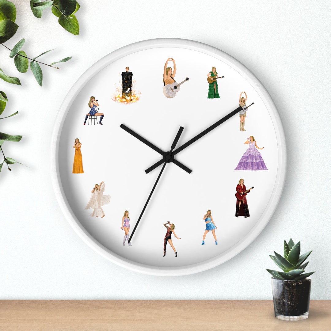 Eras-o'clock Hand Drawn Tour Outfits Wall Clock - Etsy