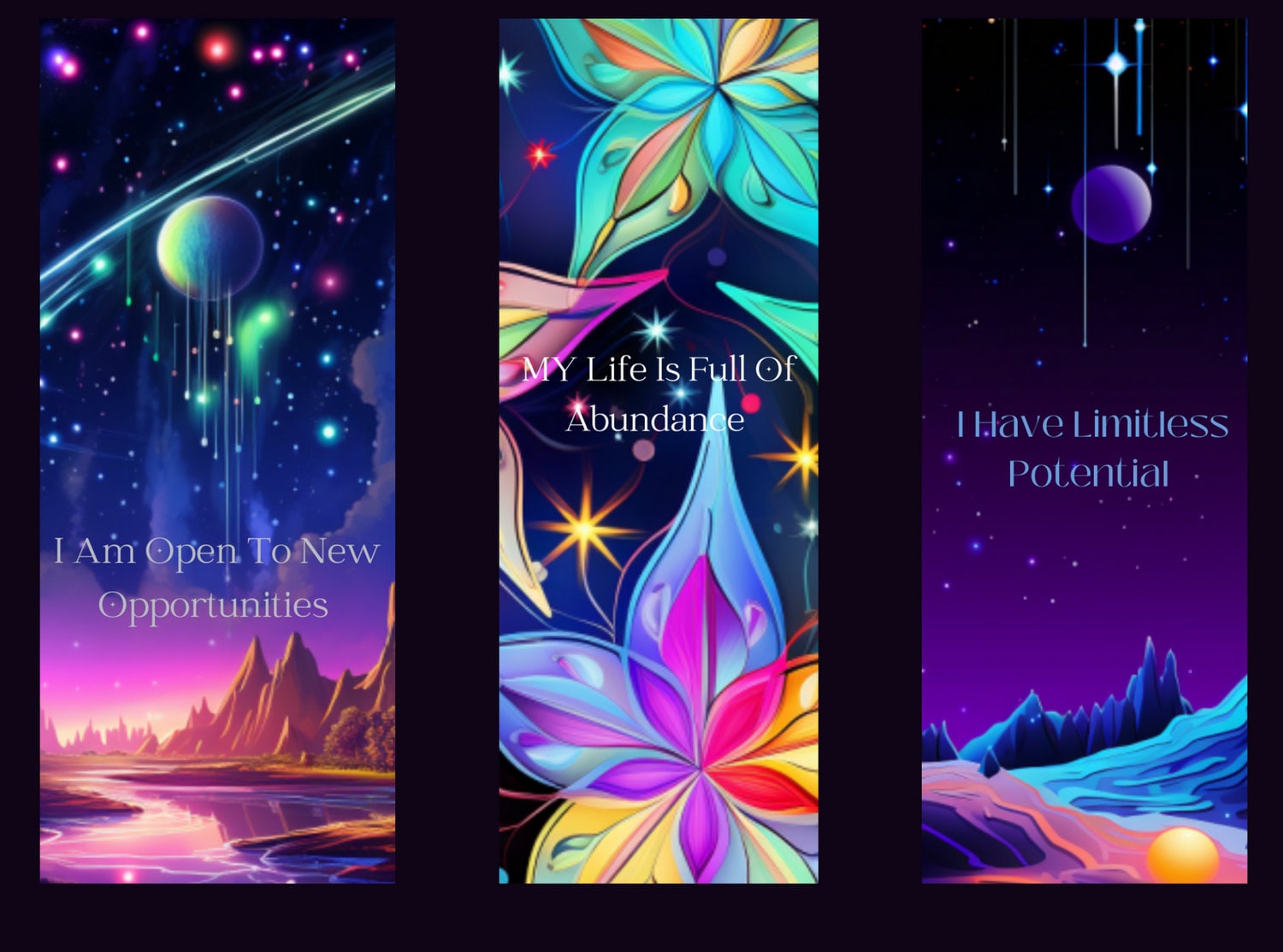 Printable Bookmarks, Positive Affirmations Bookmark, Bundle Set, PNG ...