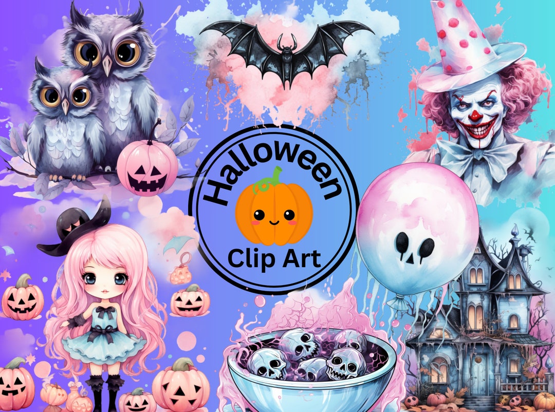 Pastel Halloween Clip Art, PNG Set, for Commercial Use, Bundle Set - Etsy