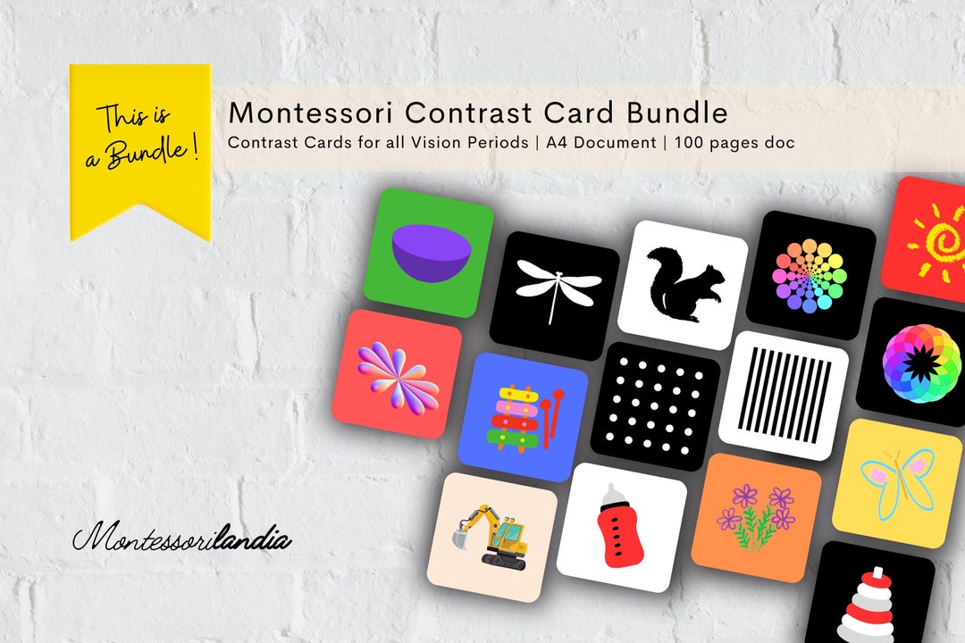 Montessori Contrast Cards Bundle for All Vision Periods | Baby Visual ...
