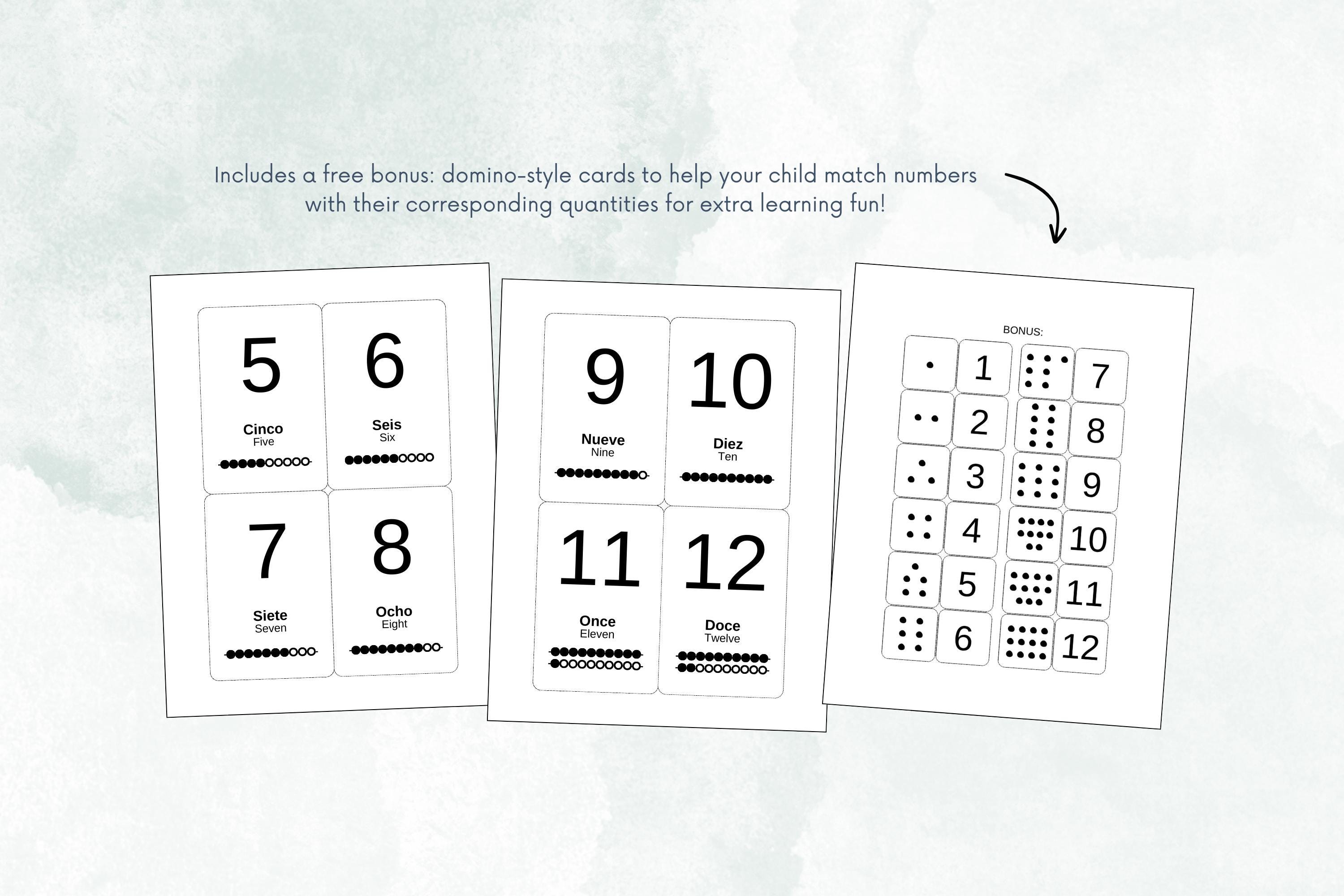 Printable Number Flashcards 1-20 With Free Bonus Domino Cards – Learn ...