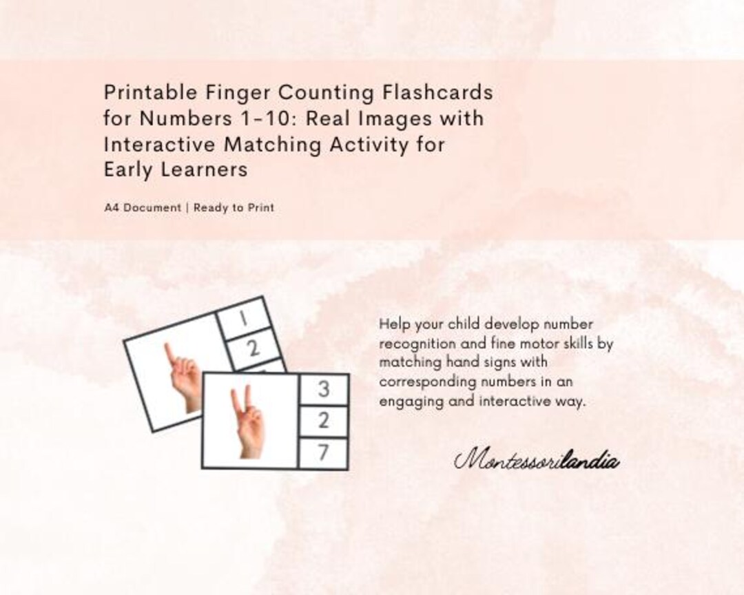 Printable Finger Counting Flashcards for Numbers 1-10: Real Images With ...