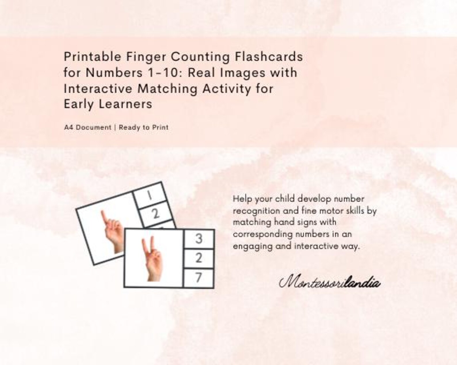 Printable Finger Counting Flashcards for Numbers 1-10: Real Images With ...