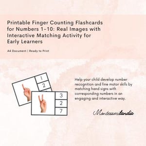 Printable Finger Counting Flashcards for Numbers 1-10: Real Images With ...