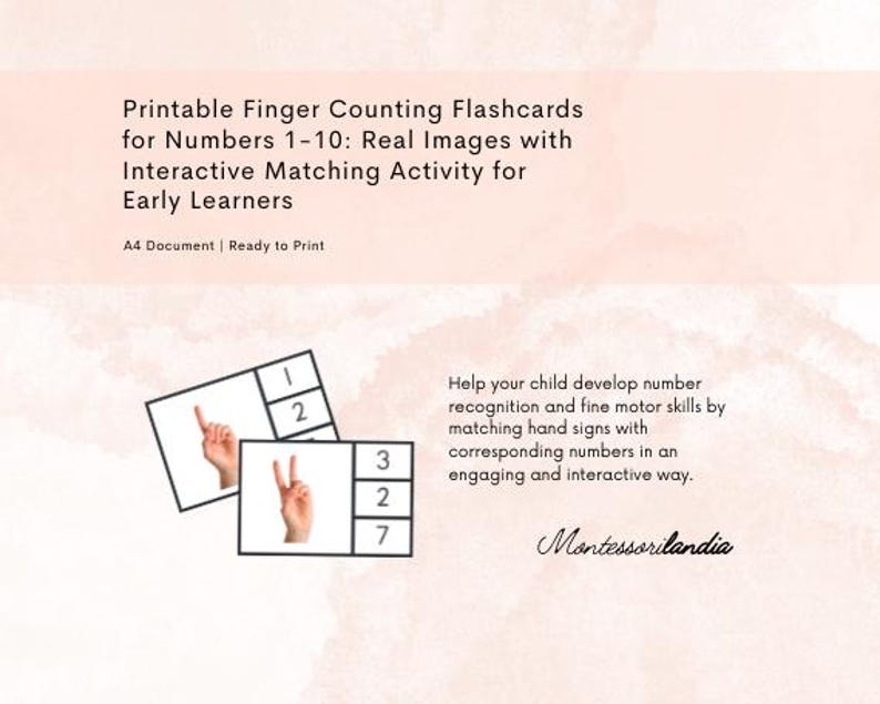 Printable Finger Counting Flashcards for Numbers 1-10: Real Images With ...