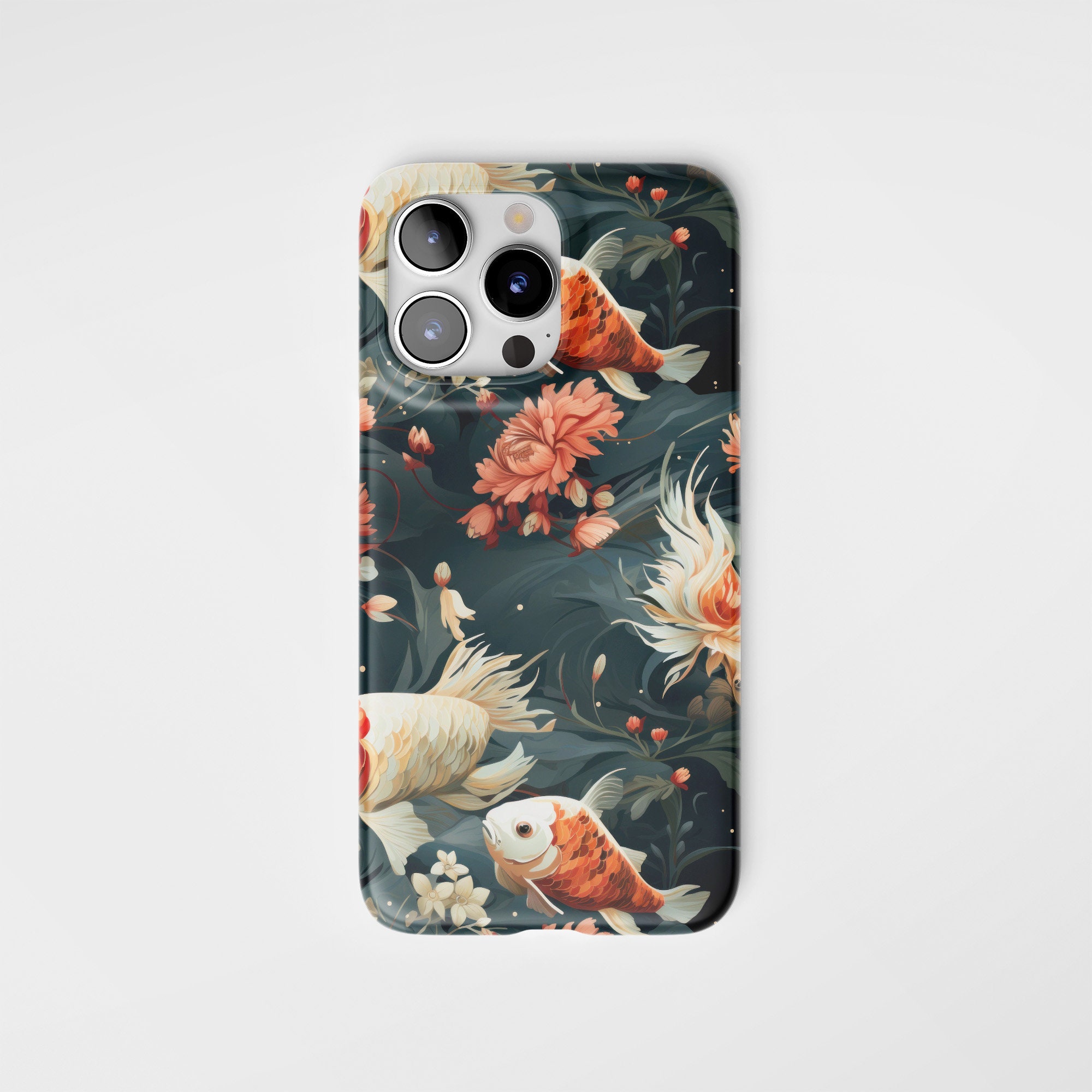 Koi Fish Phone Case Japanese Art Phone Case Japanese Koi - Etsy