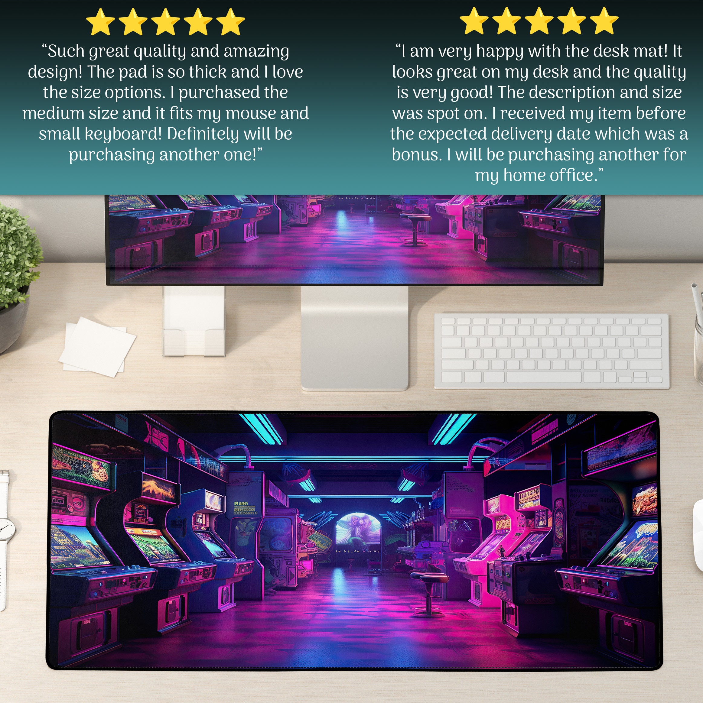 Lofi Arcade Desk Mat Neoprene Gaming Mat Japanse Arcade - Etsy