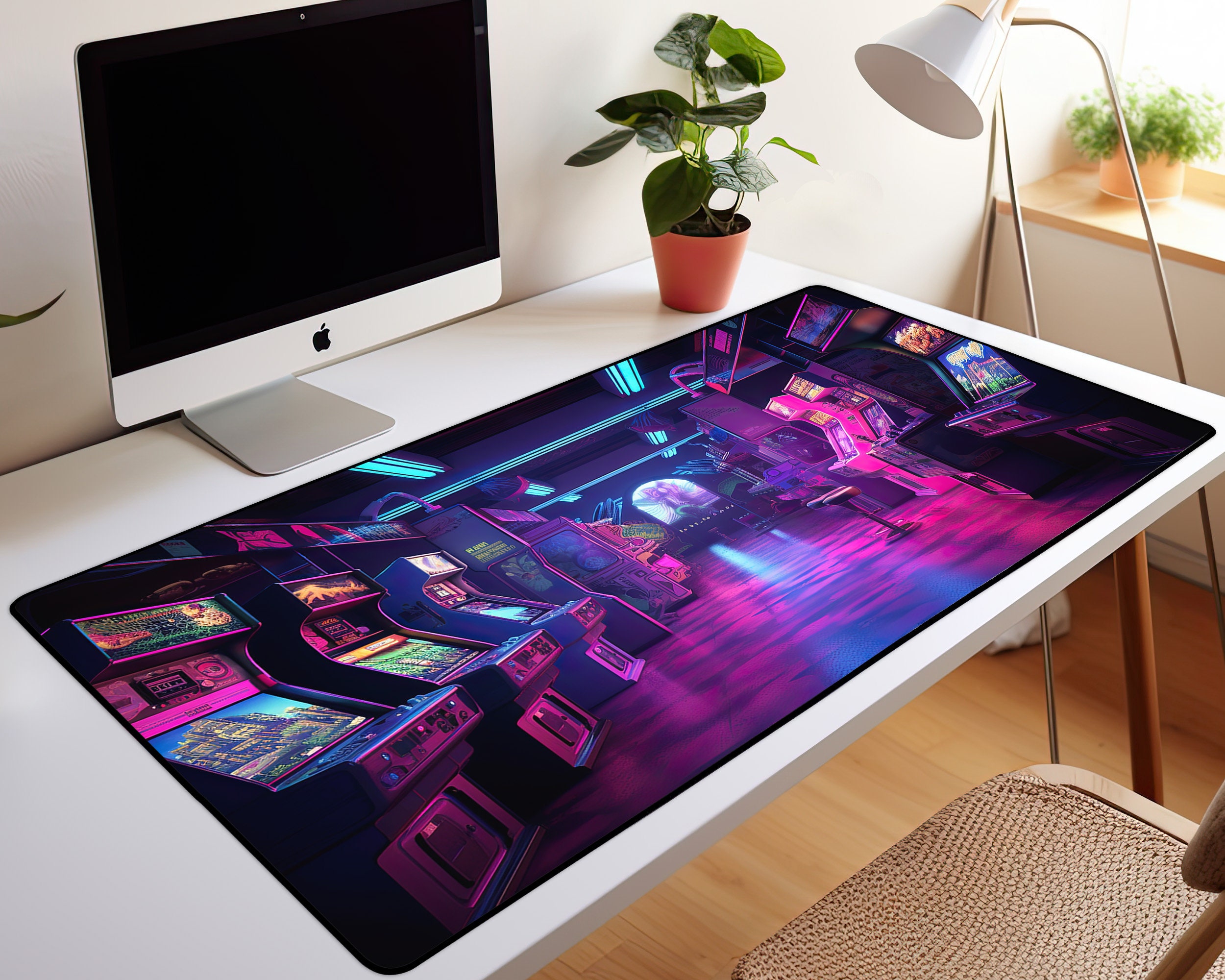 Lofi Arcade Desk Mat Neoprene Gaming Mat Japanse Arcade - Etsy